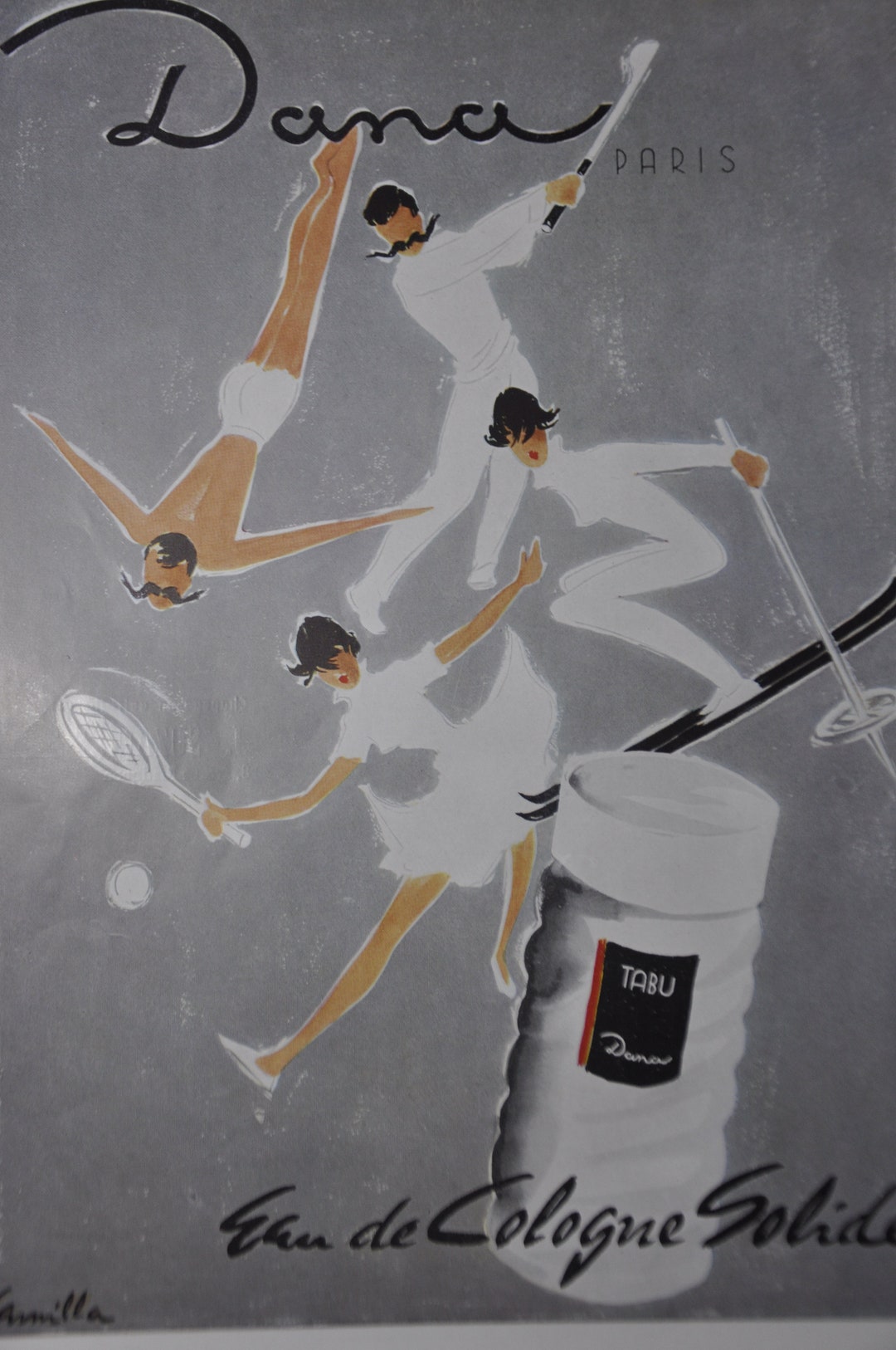 1950s French Advertising Poster, Perfume Vintage Poster, Vintage ...