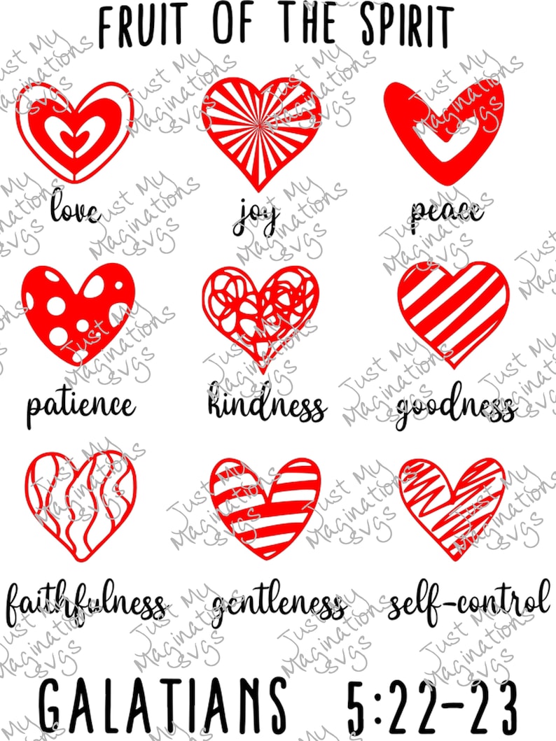 Fruit of the Spirit Digital Design PNG SVG JPG Christian Bible Verse ...