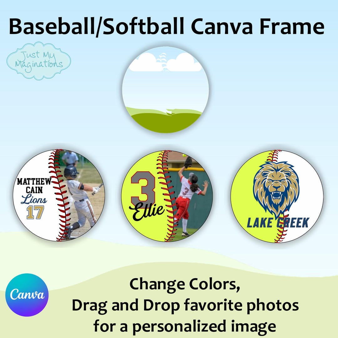 Baseball/softball Canva Frame | Baseball | Softball | Baseball Canva ...