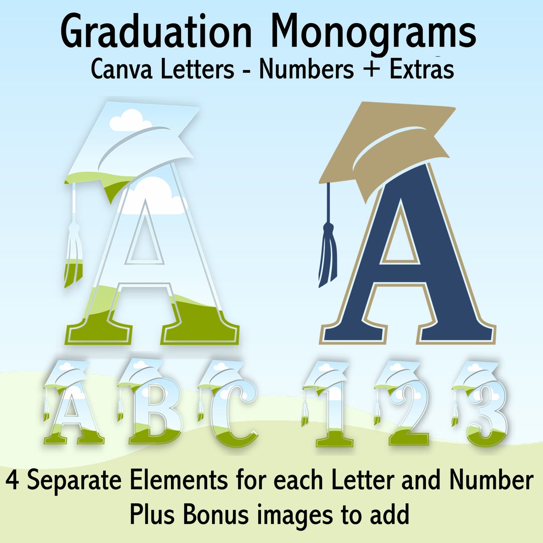 Senior 2024 Graduation Monogram Editable Graduation Monogram on CANVA ...