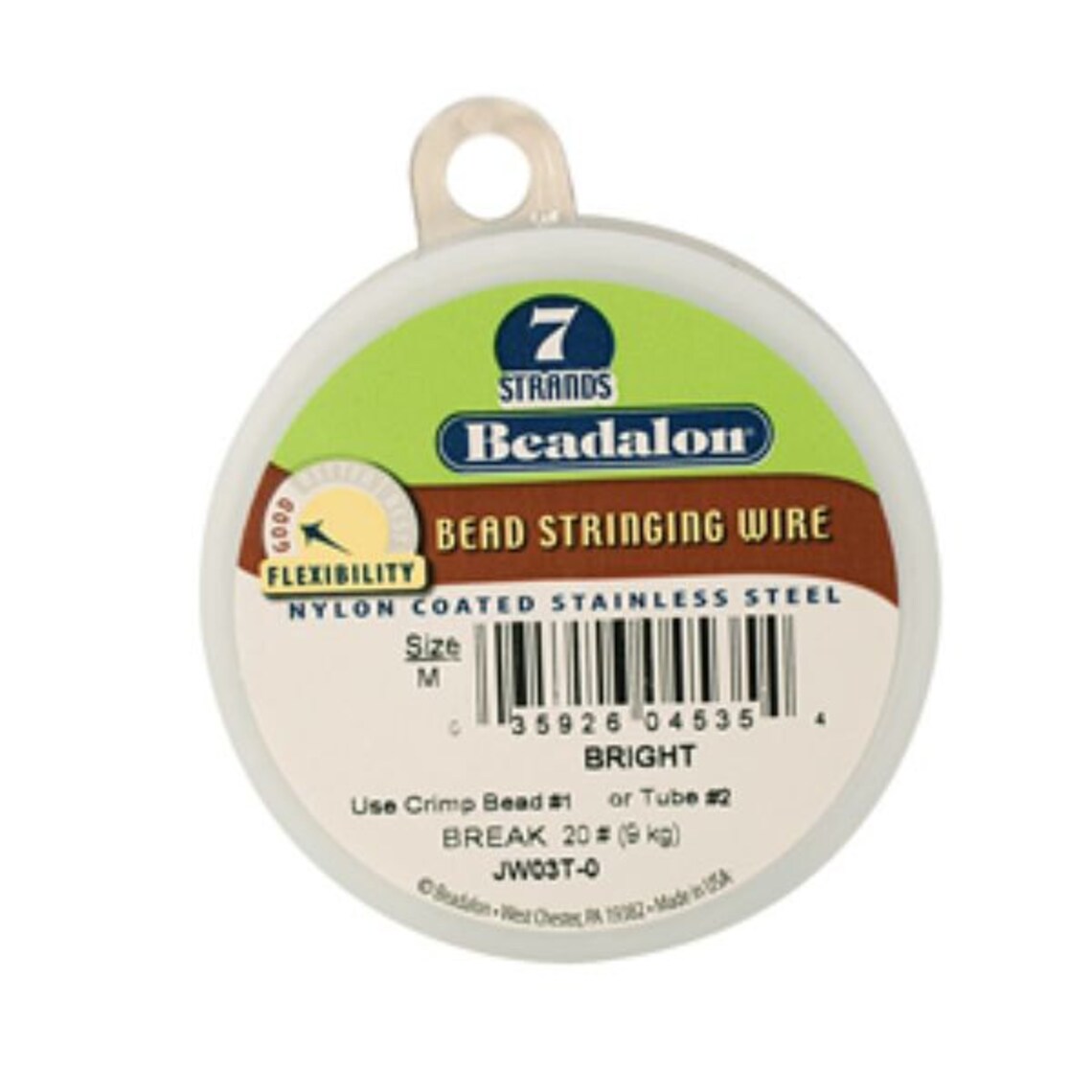 Beadalon 7 Strand Bead Stringing Wire, Bright, .018 Inch, 30 Feet | BDC ...