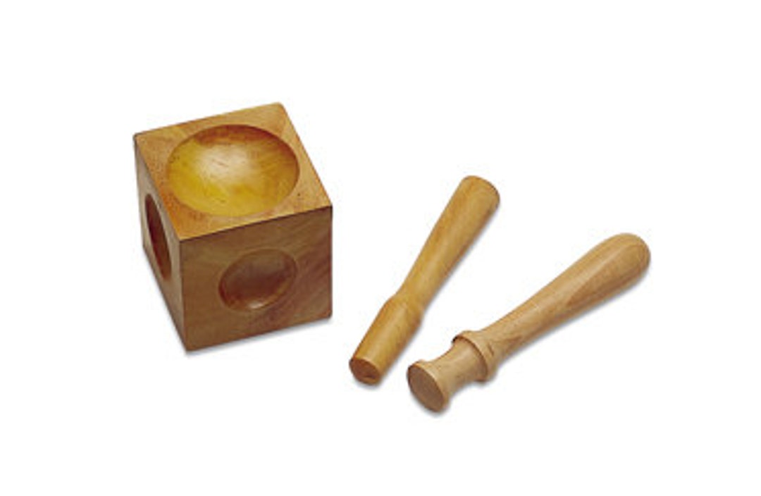 Wood Dapping Block With 2 Punches | DAP-128.00 - Etsy