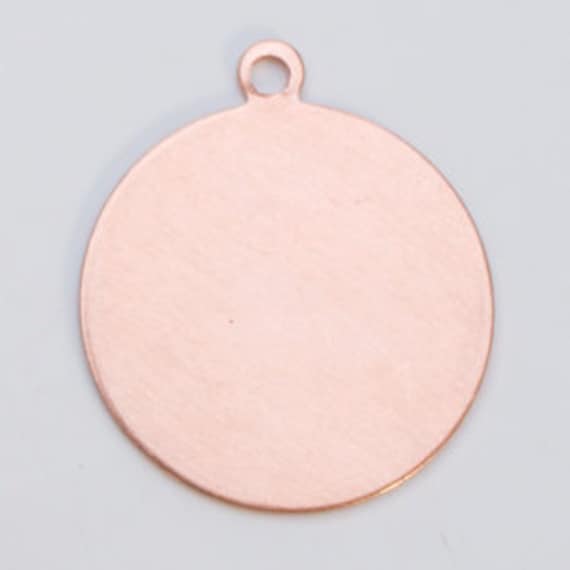 Copper Circle With Ring 24 Gauge 1 Inch Pack of 6 | Etsy