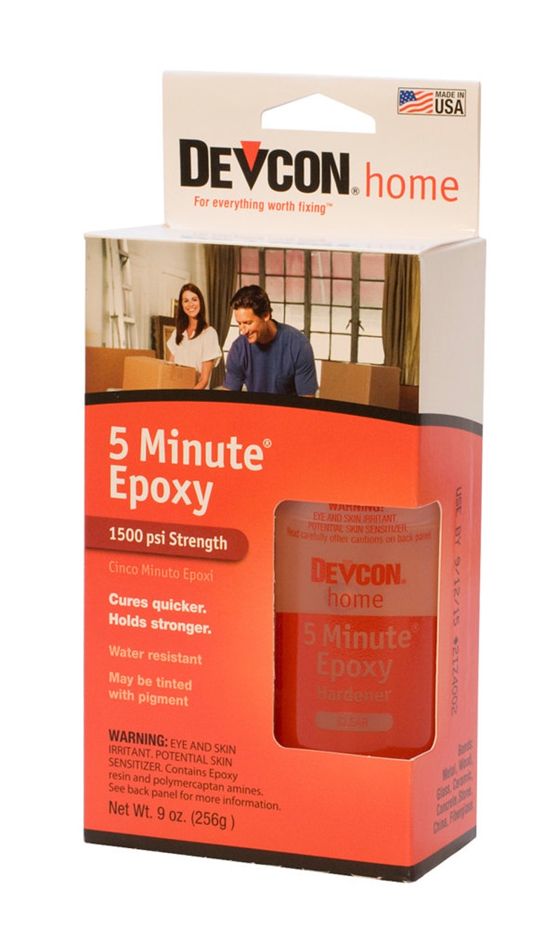 Devcon Epoxy 5 Minute Epoxy 4 1 2 Ounce Bottles 2 Bottles Etsy