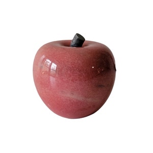 Vintage Red Marble Apple With Marble Stem / Apple Paperweight / Teacher ...