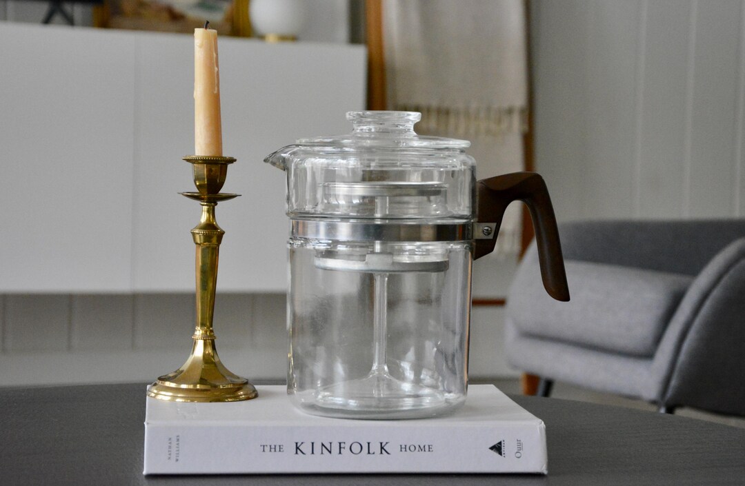 Vintage Pyrex Coffee Pot 6 Cup Pyrex Range Top Coffee Percolator & Lid ...