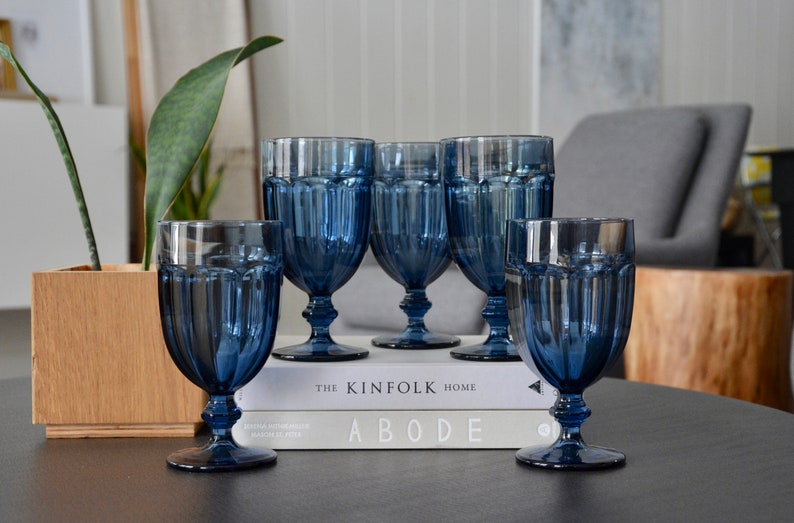Gibraltar Dusky Blue Duratuff Iced Tea Wine Glasses by - Etsy