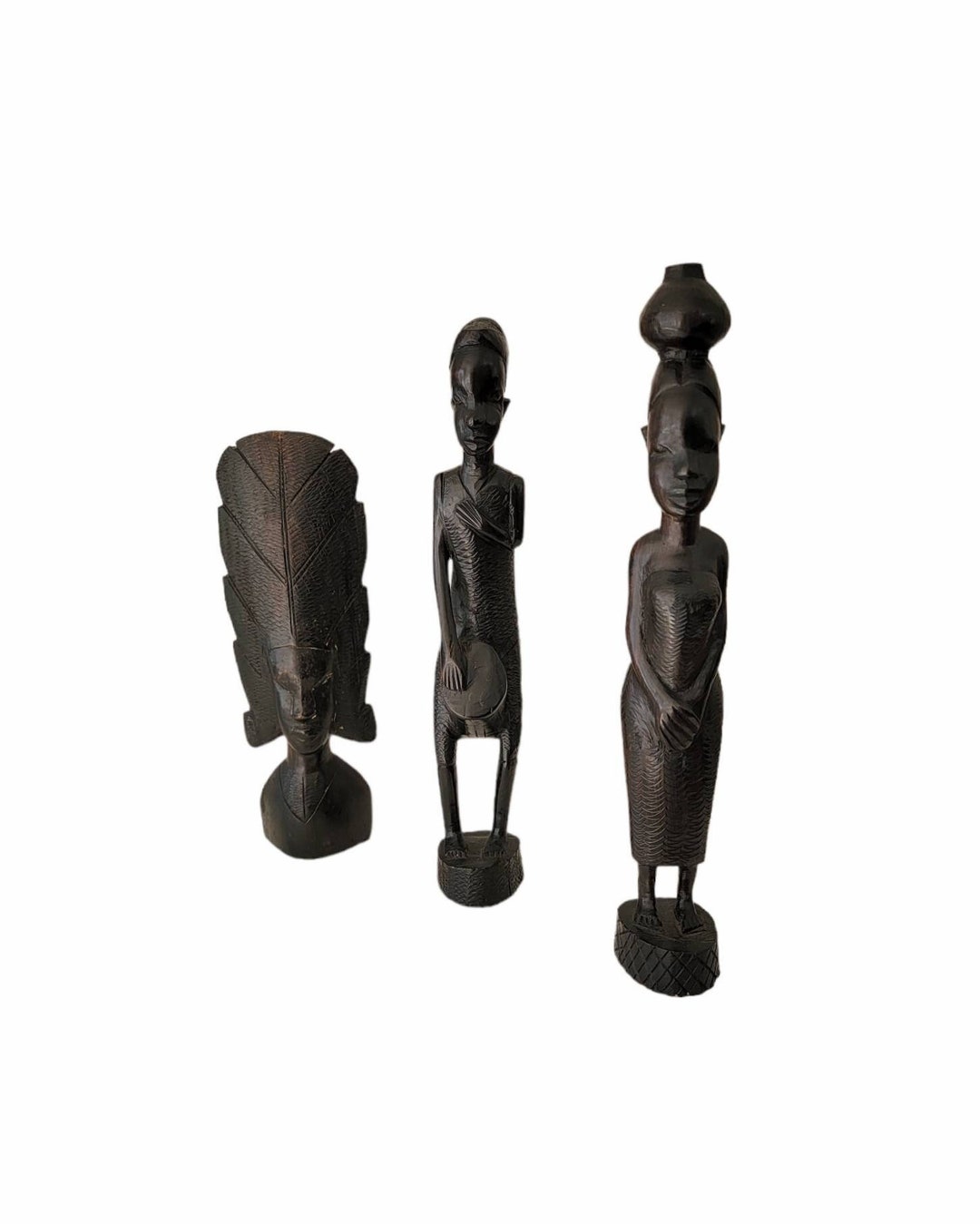 Vintage 1960s African Folk Art Sculpture Hand Carved in Tanganyika ...