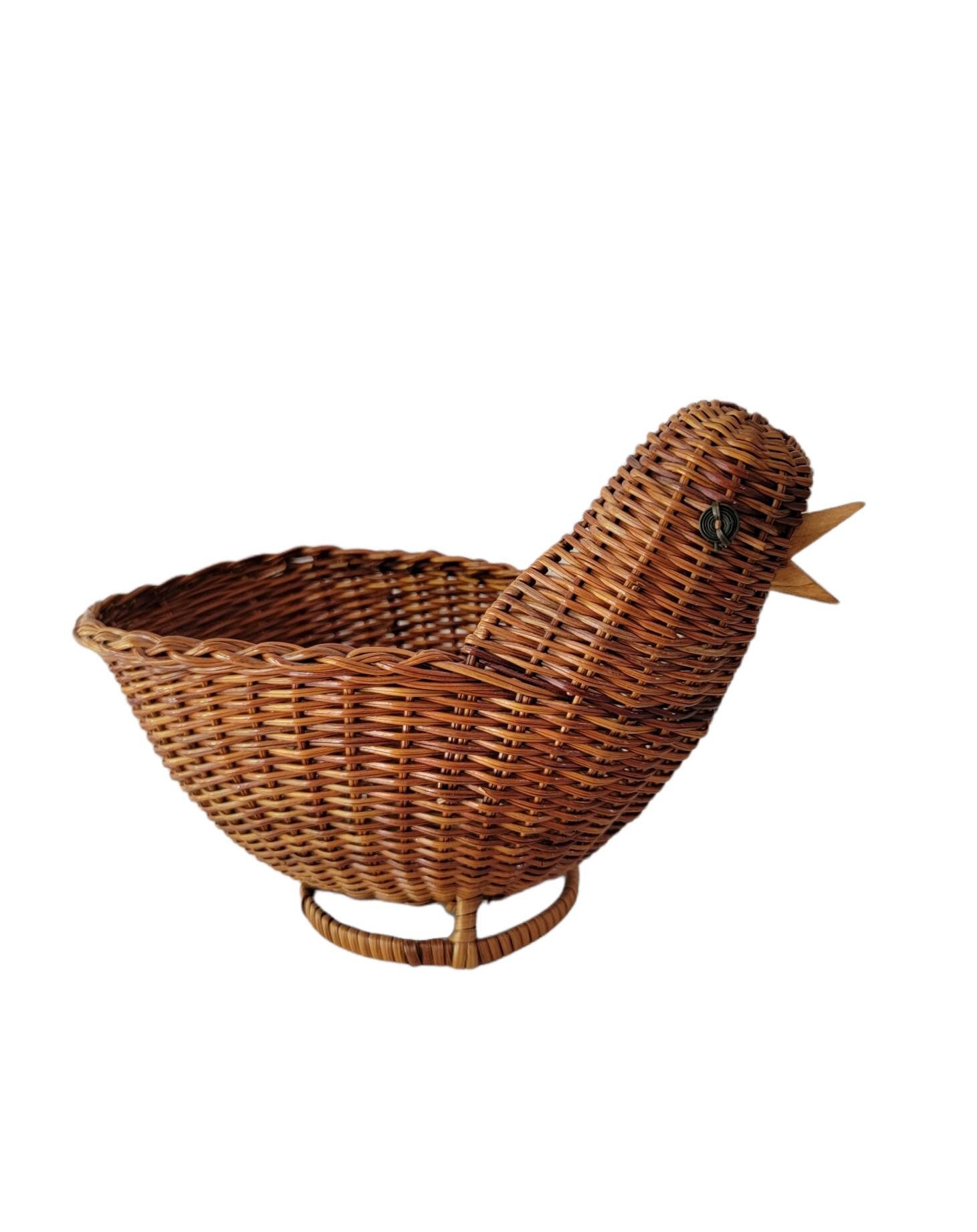 Vintage Wicker Bird Shaped Basket With Wooden Beak / Farmhouse - Etsy