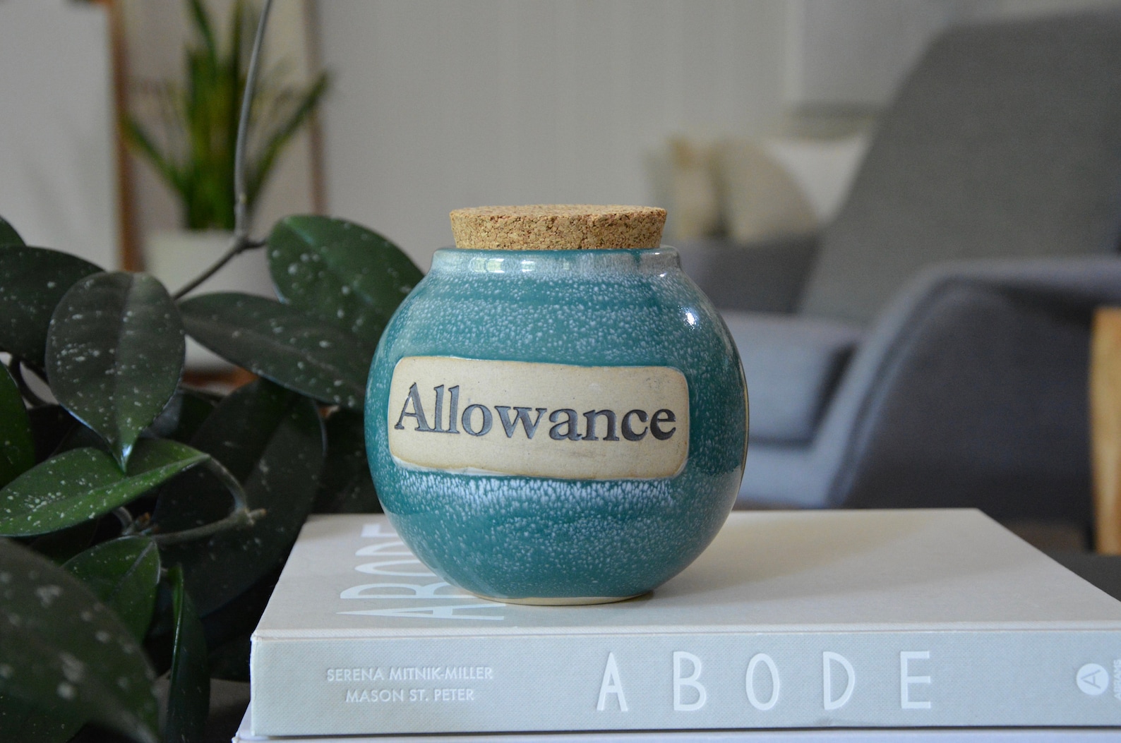 Vintage Handmade Allowance Typography Art Pottery With Cork / Savings ...