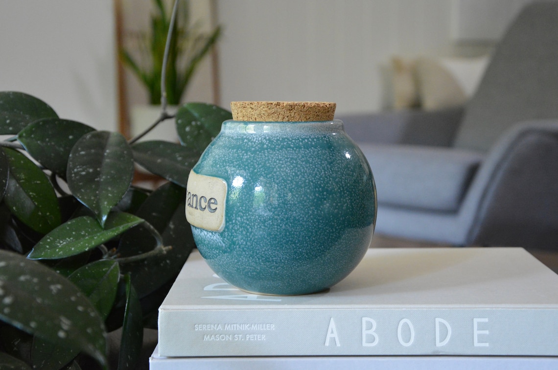 Vintage Handmade Allowance Typography Art Pottery With Cork / Savings ...
