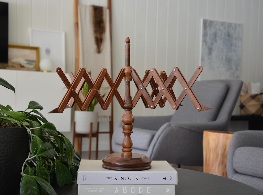 Vintage Wooden Umbrella Table Top Adjustable Yarn Swift / Yarn Winder ...