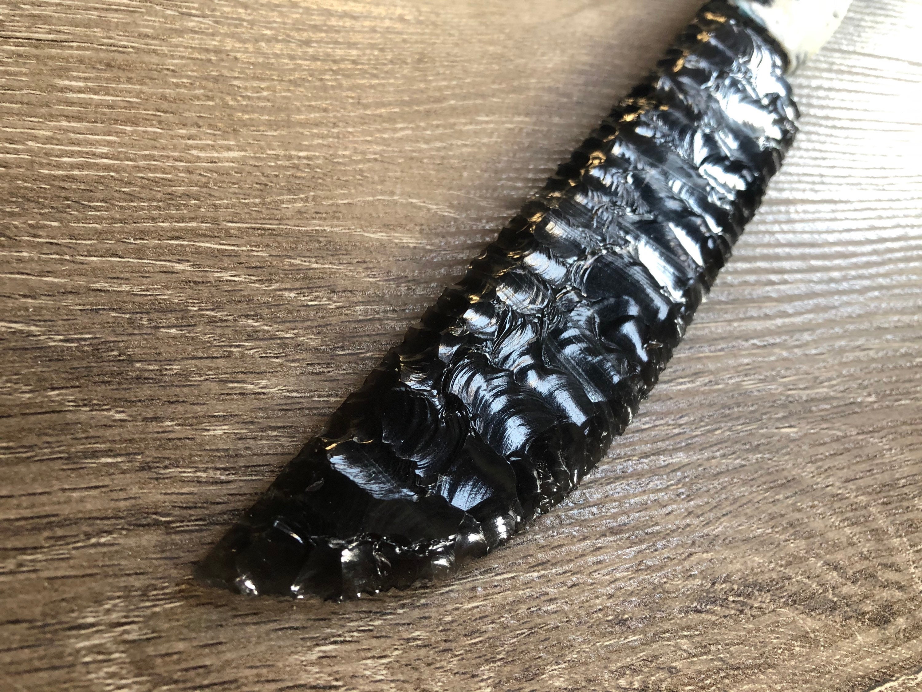 Banded Obsidian Knife With Custom Blue Handle - Etsy