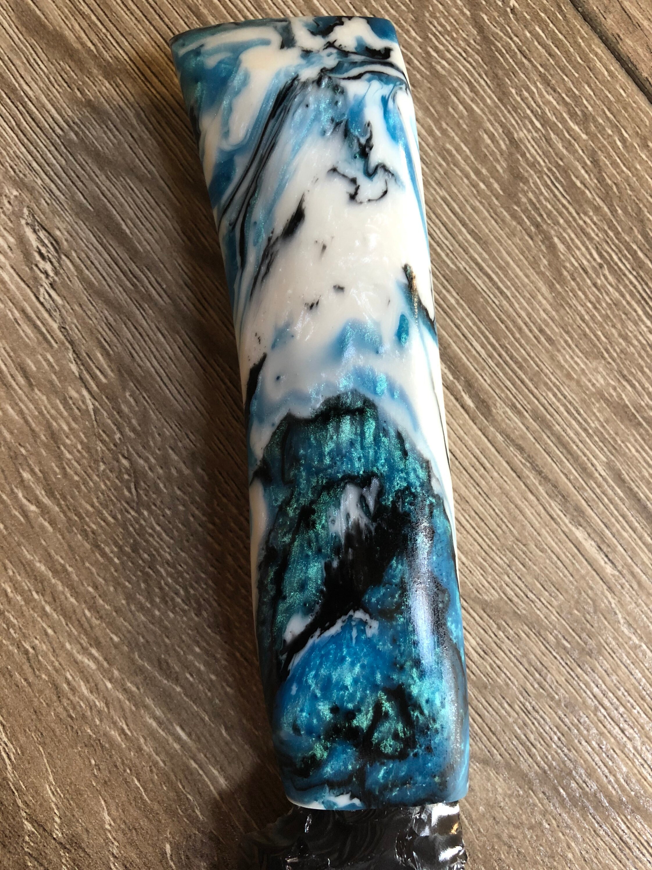 Banded Obsidian Knife With Custom Blue Handle - Etsy