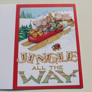 Mary Engelbreit Christmas Card, Jingle All the Way, Mice Snow Sleigh ...