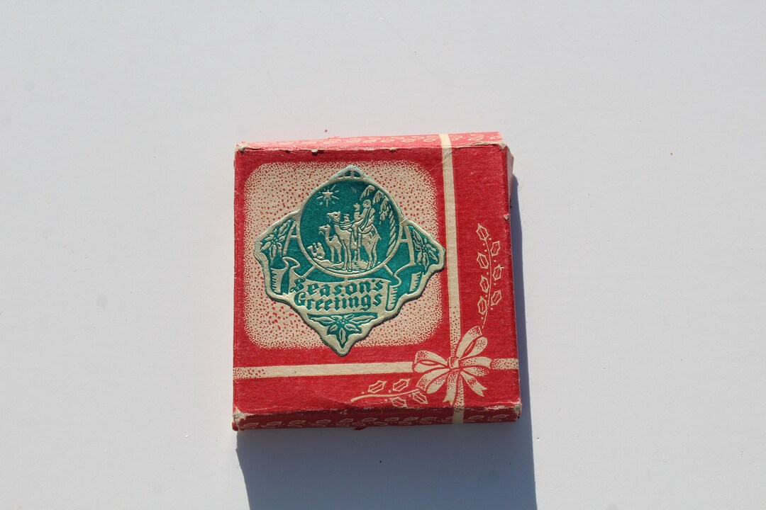 40s Green Gold Foil Christmas Seals With Three Wise Men in - Etsy