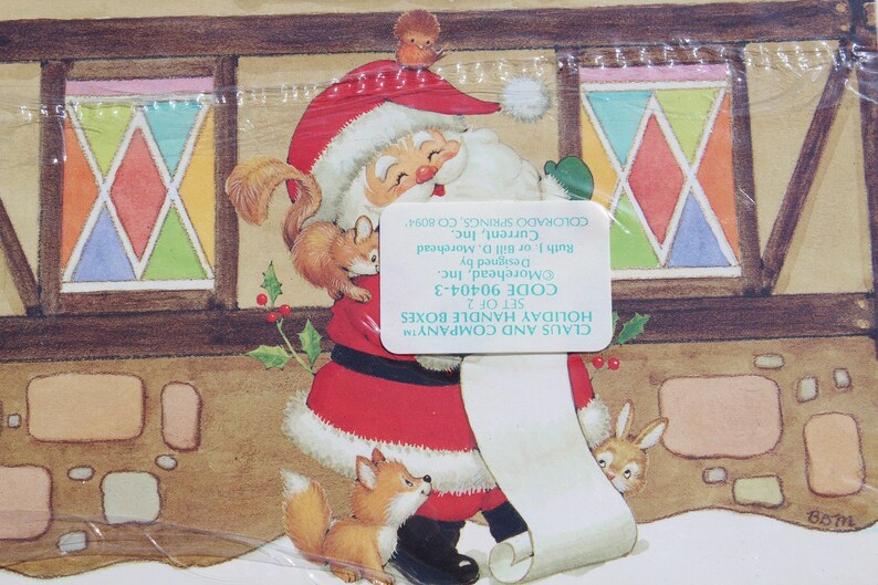 Ruth and Bill Moorehead Christmas Gift Boxes with Santa Claus | Etsy