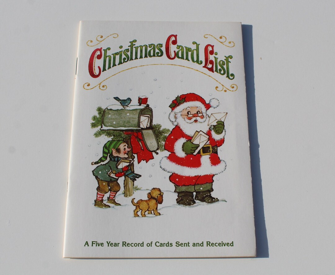 Santa Claus Christmas Card List Booklet by Drawing Board - Etsy