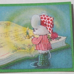 Unused Hallmark Mouse Christmas Cards, Blue on Thimble With Old ...