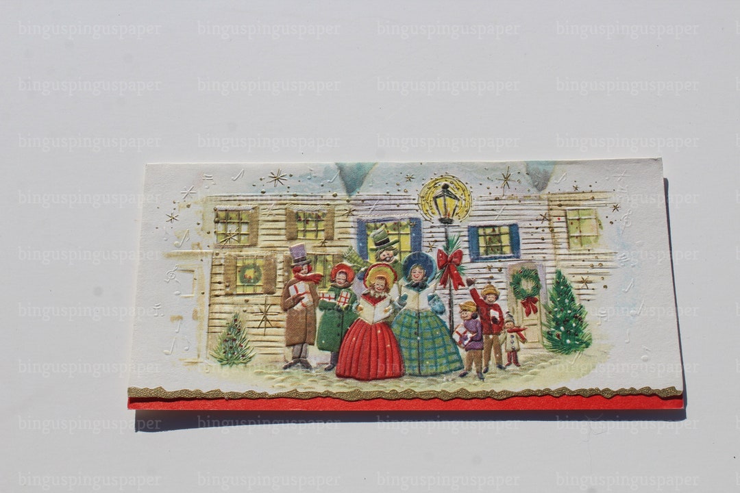 Carolers Singing Christmas Songs Card Unused - Etsy