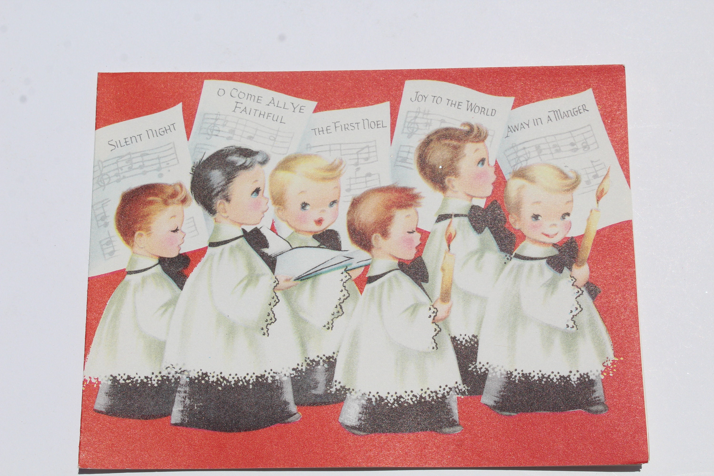 UNUSED Boy Choir Christmas Card Old Fashioned 50s 1950s | Etsy