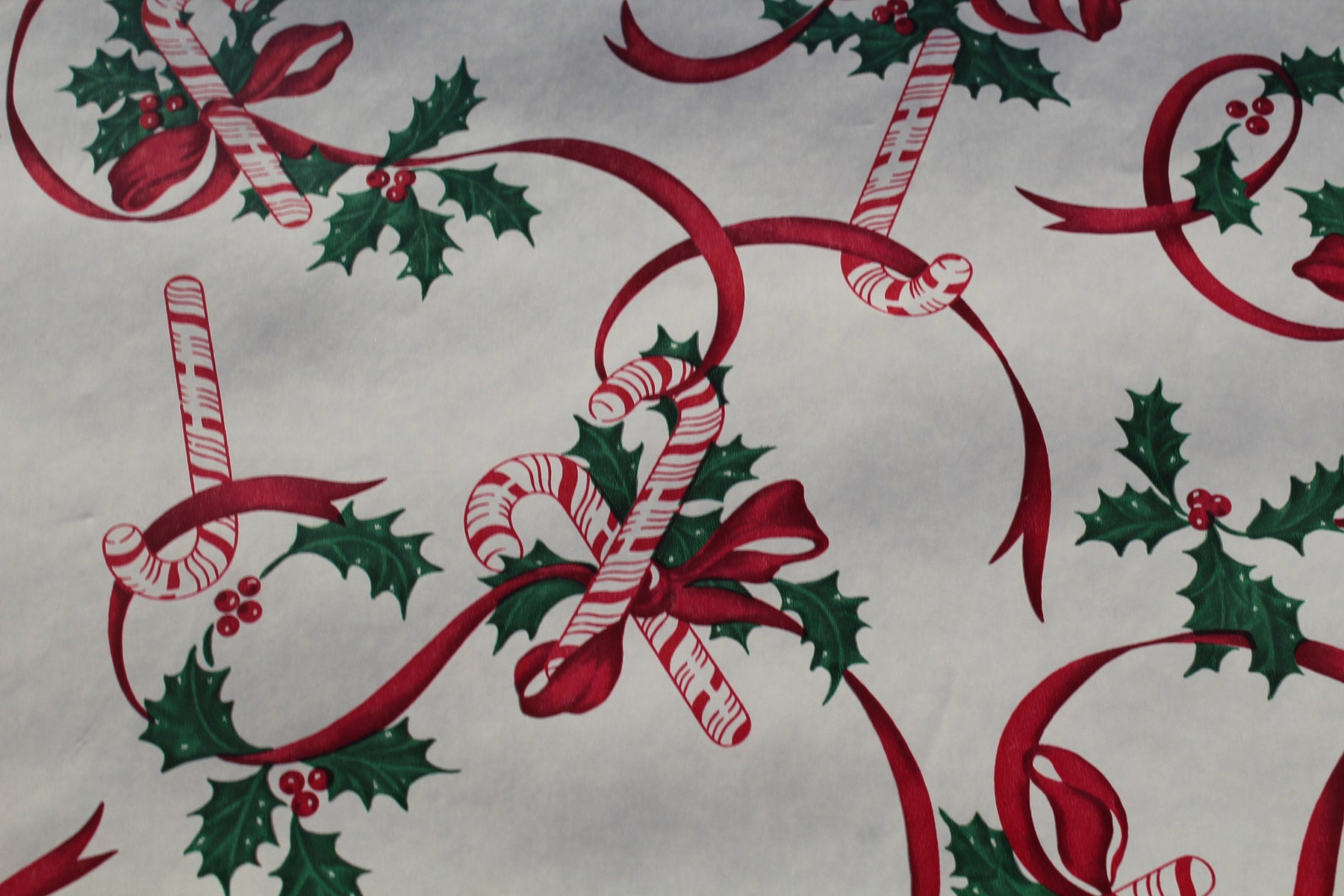 Candy Cane Christmas Wrapping Paper by the Yard From Vintage Store Roll ...