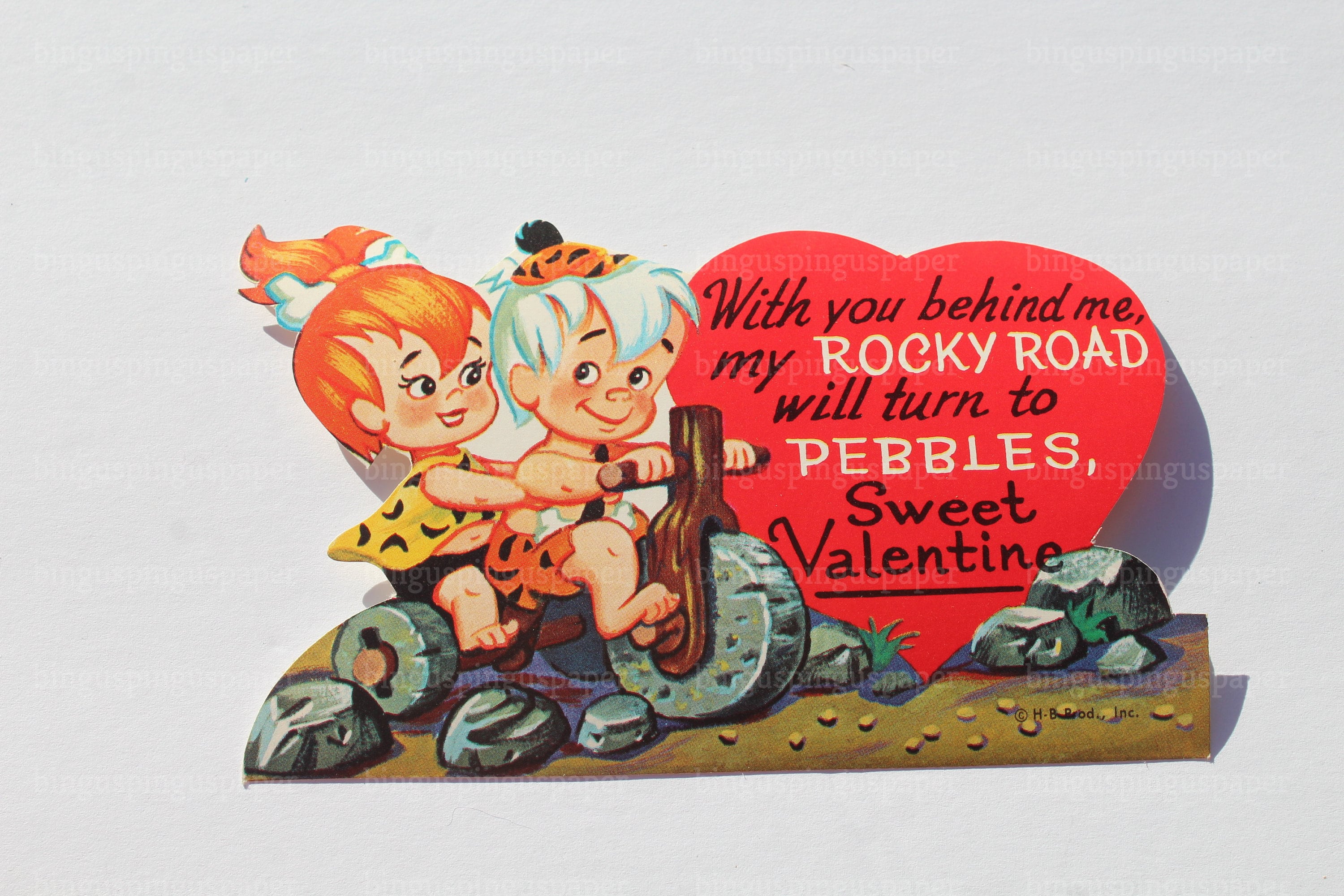 Vintage Pebbles and Bamm-bamm Flintstones Unused Valentine's Day Card ...