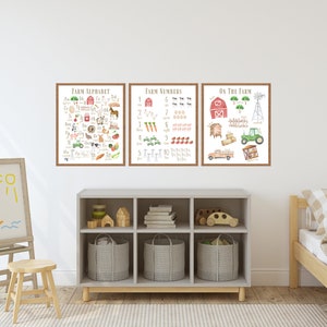 PRINTABLE Farm Alphabet Number Prints | Farm Nursery Wall Art | Farm ...