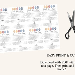 PRINTABLE Farm Fresh Egg Handling Instructions | Printable Card or ...
