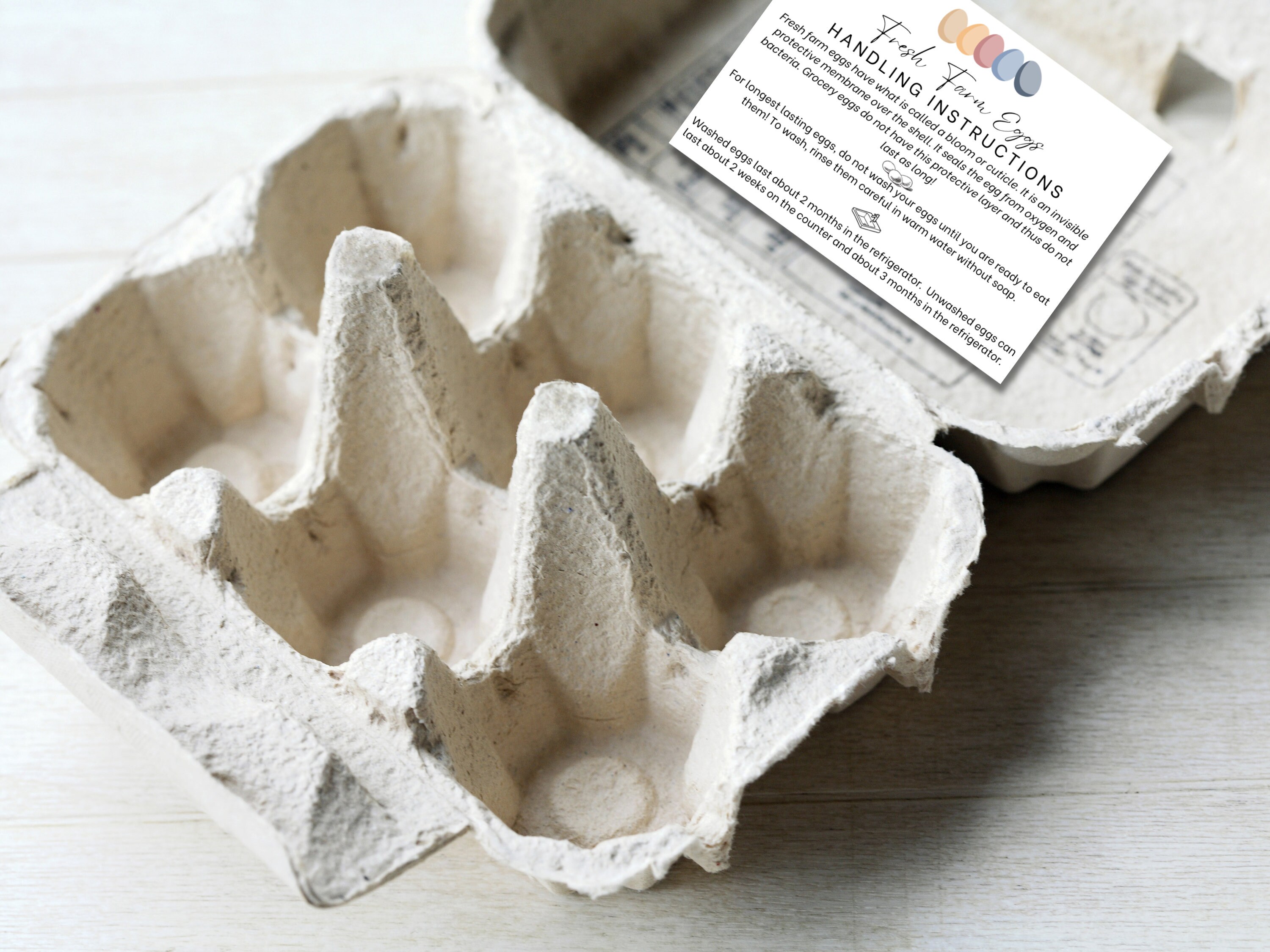 EDITABLE Farm Fresh Egg Card Egg Handling Instruction Farm Stand ...