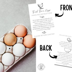 PRINTABLE Farm Fresh Egg Handling Instructions | Printable Card or ...