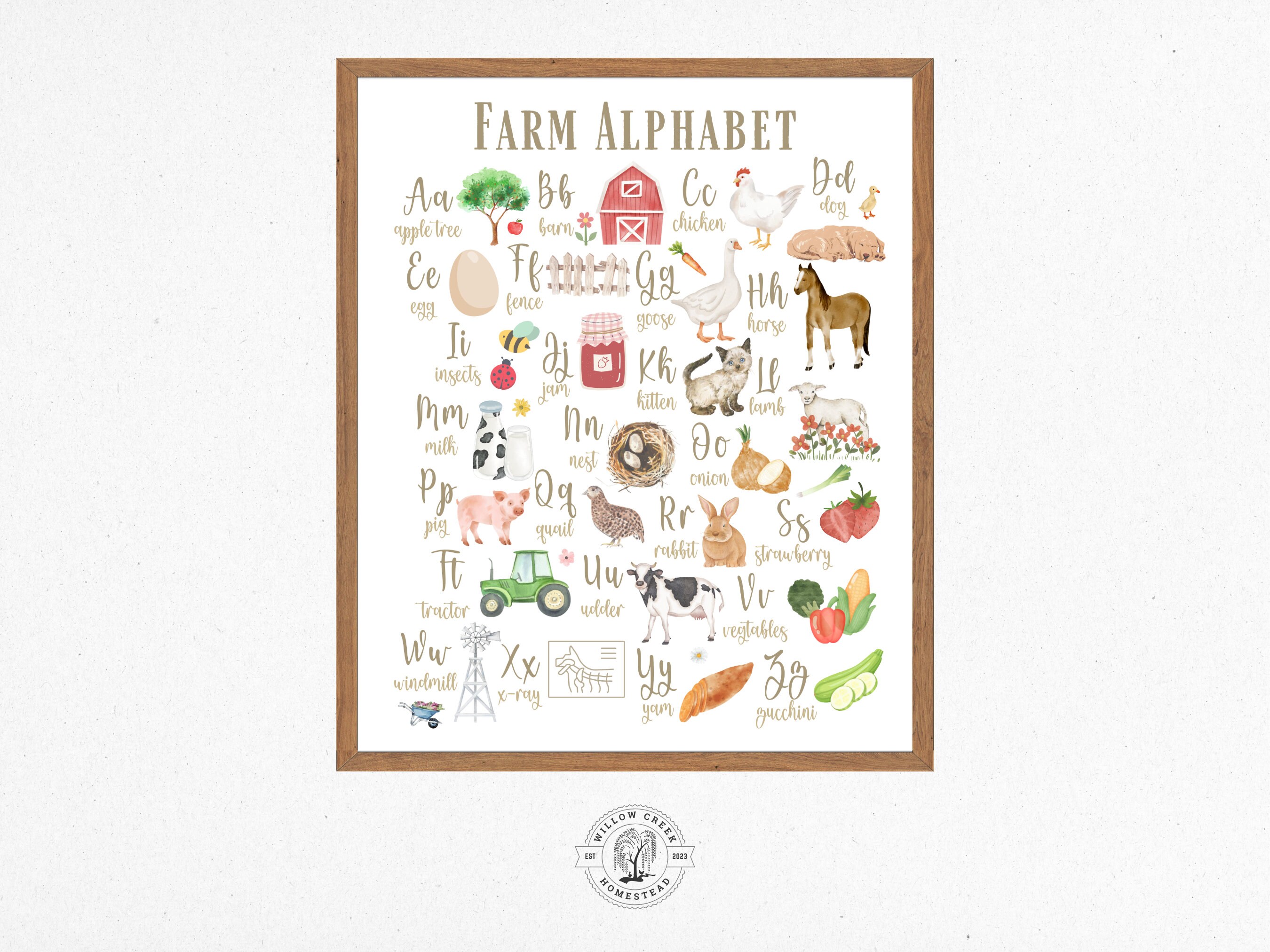 PRINTABLE Farm Alphabet Number Prints Farm Nursery Wall Art Farm Kids ...