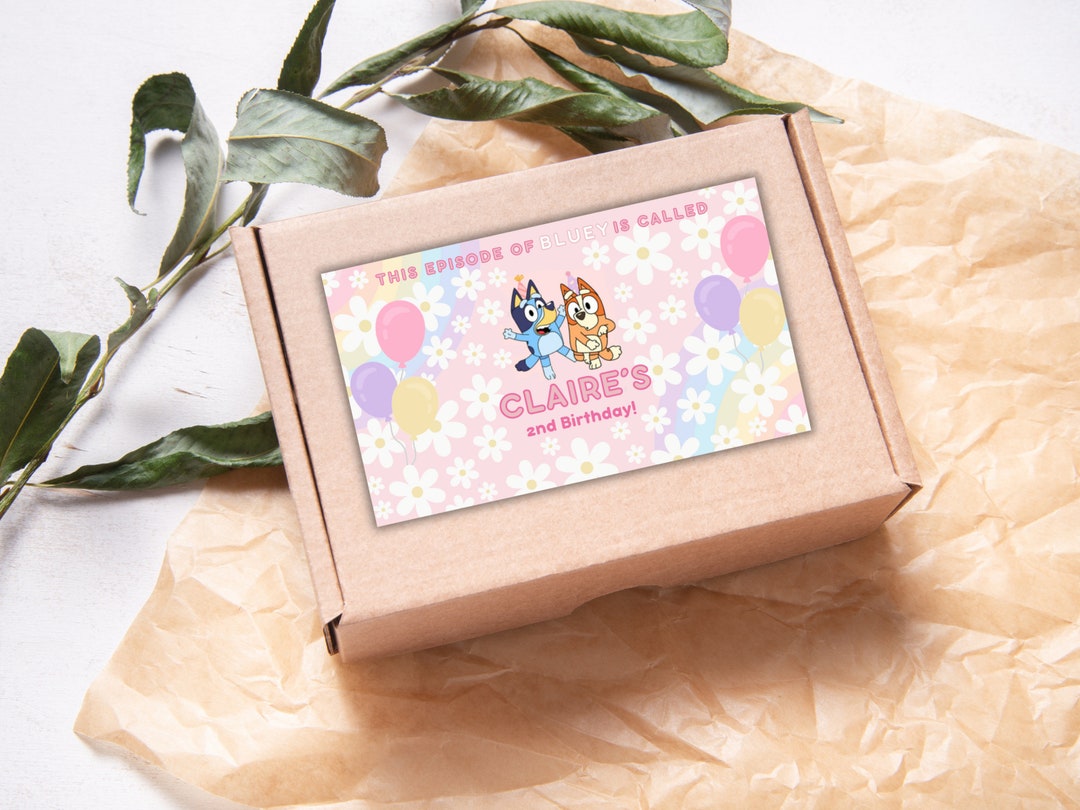 EDITABLE Bluey Gable Box Party Favor Label Canva Template Printable ...