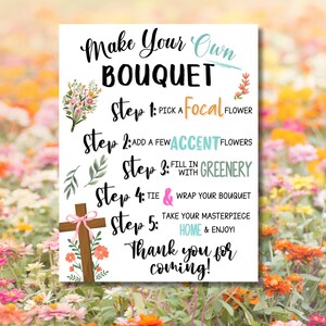 Make Your Own Bouquet Sign | Christian Artwork | Womens Night | Floral ...