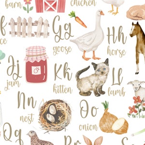 PRINTABLE Farm Alphabet Number Prints | Farm Nursery Wall Art | Farm ...