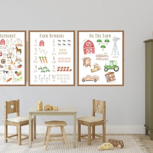 PRINTABLE Farm Alphabet Number Prints | Farm Nursery Wall Art | Farm ...