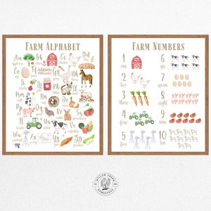 PRINTABLE Farm Alphabet Number Prints Farm Nursery Wall Art Farm Kids ...