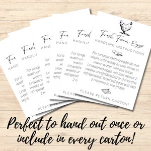 PRINTABLE Farm Fresh Egg Handling Instructions | Printable Card or ...