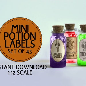 45 Printable Miniature Potion Labels Halloween Dollhouse - Etsy