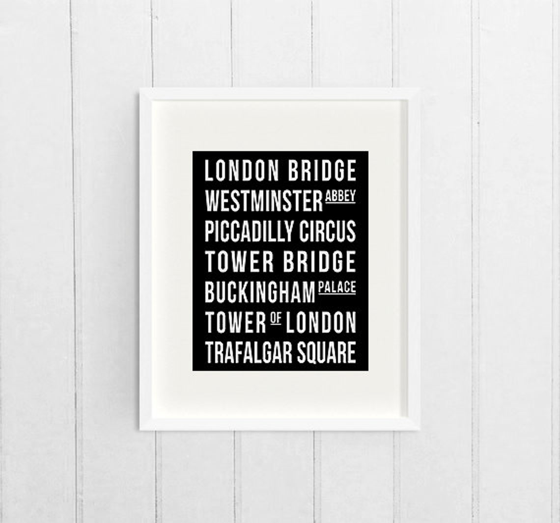 London Subway Art Print Black & White Bus Roll Printable Wall - Etsy