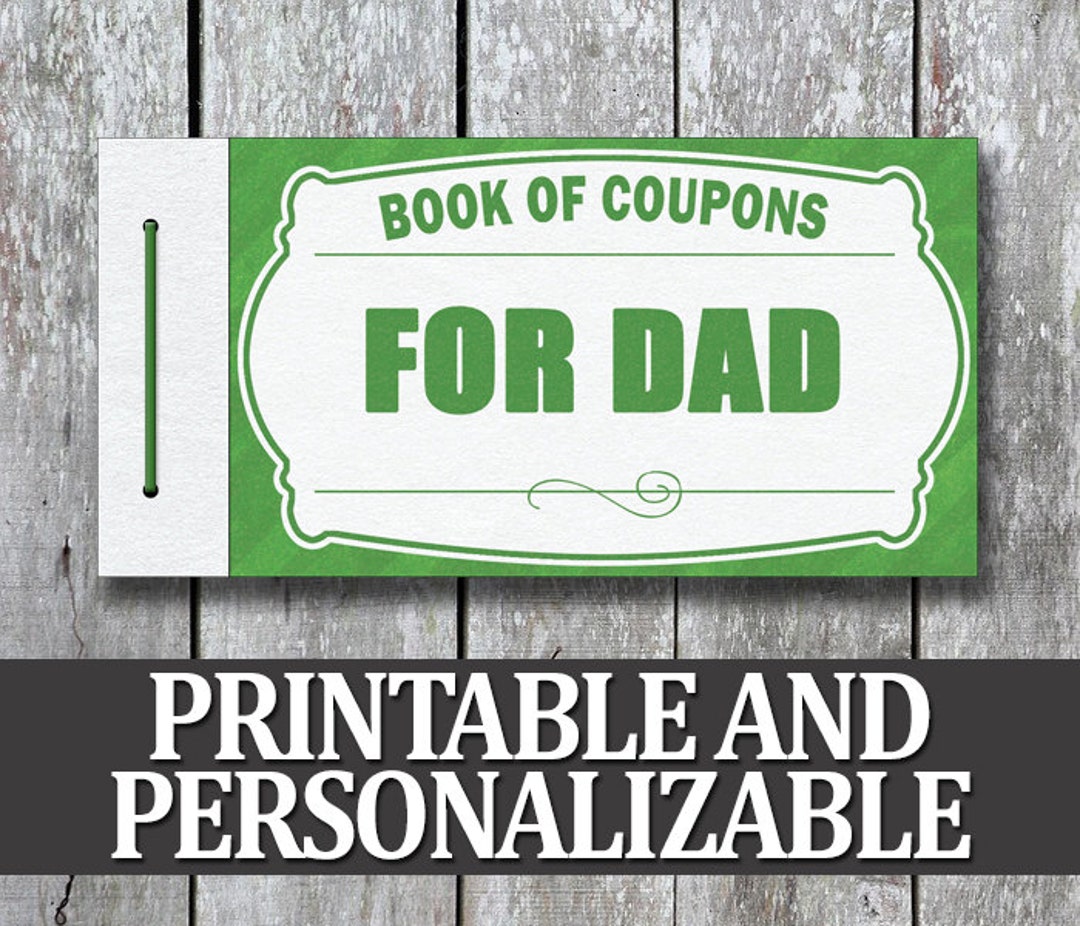 Printable Love Coupon Book, Christmas Gift for Dad, Birthday Voucher ...