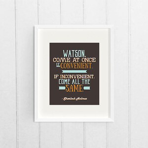 Sherlock Holmes Poster Quote Art Hipster Apartment Decor - Etsy Canada