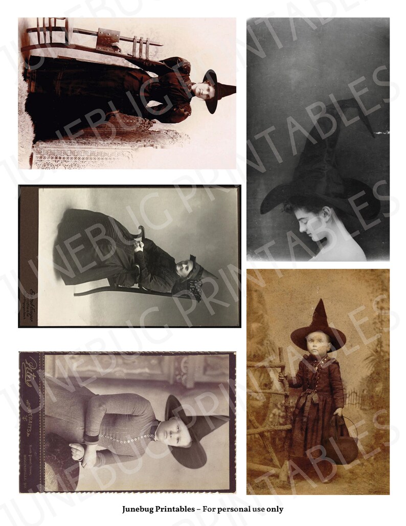 Printable Vintage Halloween Witches Digital Collage Antique - Etsy
