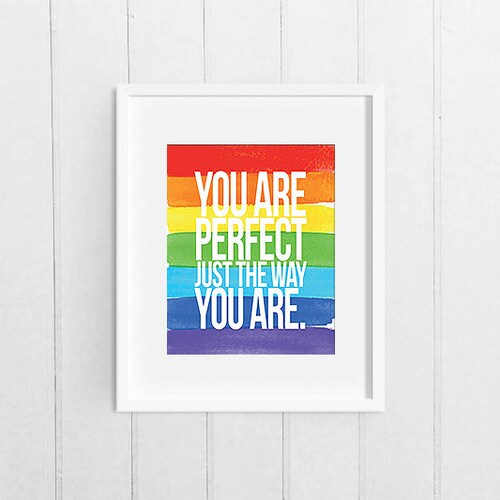 Rainbow Printable Wall Art Inspirational Quote Perfect Just - Etsy