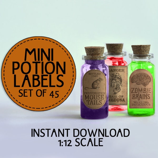 Mini Potion Bottle Labels - Etsy