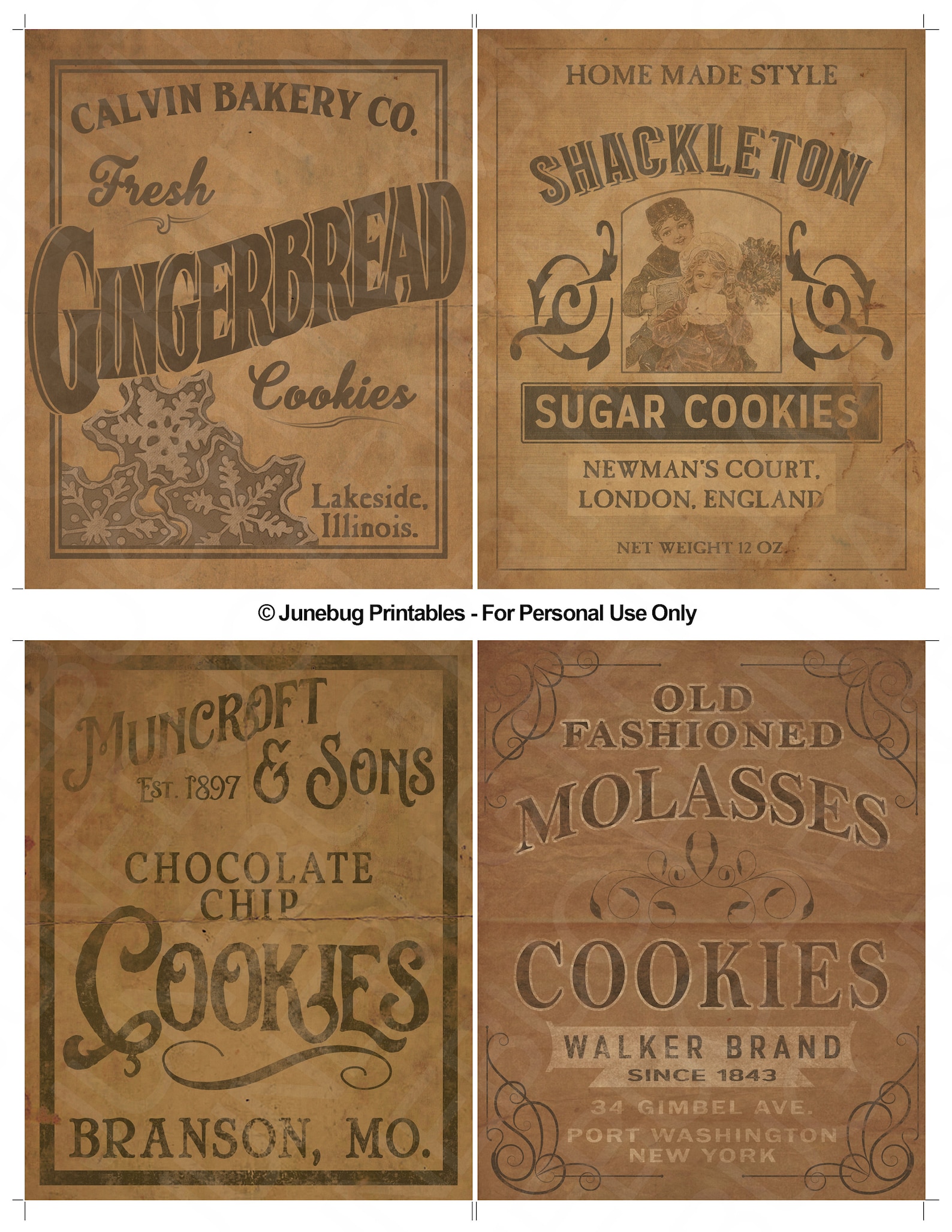 Printable Country Christmas Cookie Pantry Labels Vintage Ad - Etsy