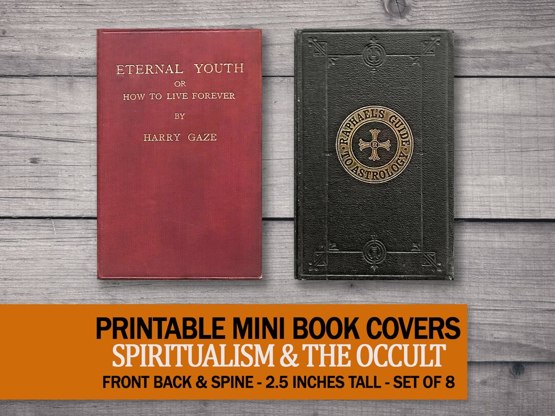 8 Mini Halloween Book Covers Printable Antique Occult Book - Etsy