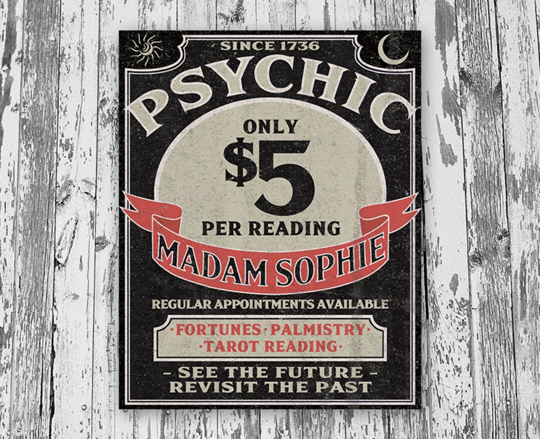 Printable Halloween Psychic Decoration, Fortune Teller Decor, Tarot ...