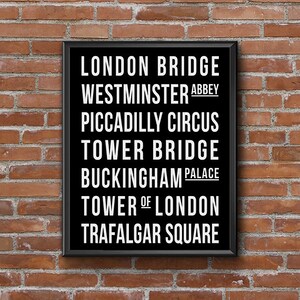 London Subway Art Print Black & White Bus Roll Printable Wall - Etsy