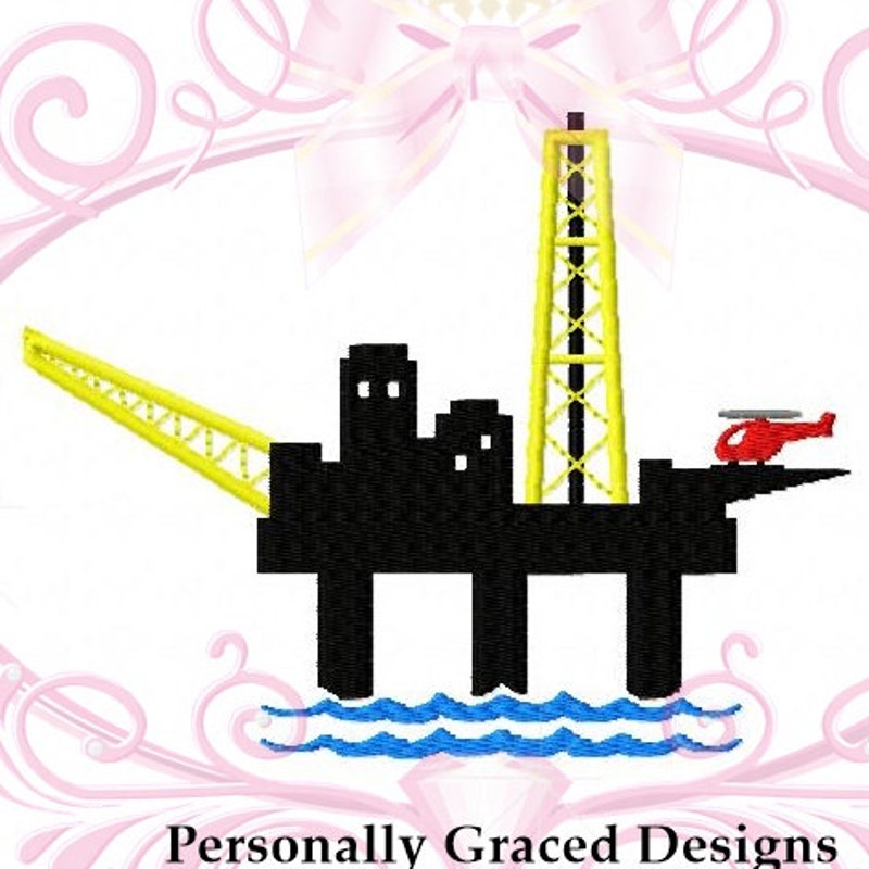 Oil Rig Embroidery - Etsy